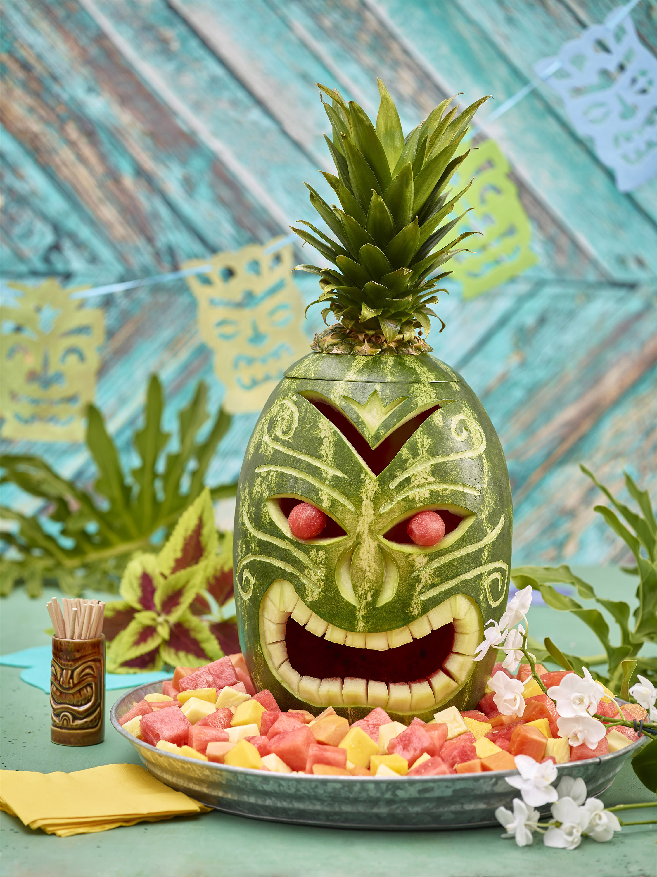 Tiki Mask Watermelon Board